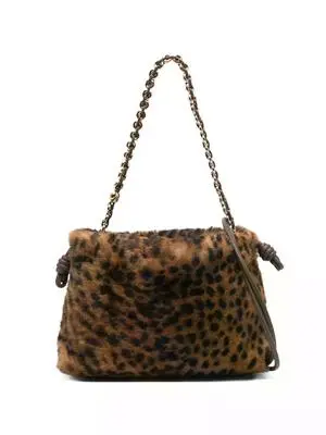 Loewe Leopard Print Chain Clutch