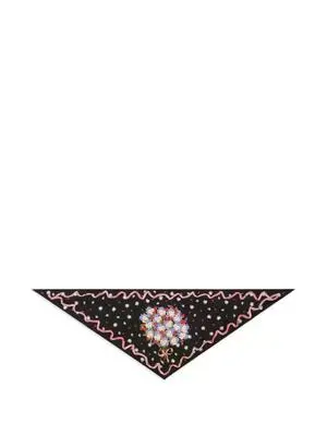 Dolce & Gabbana Floral-print Ribbon Scarf - Black