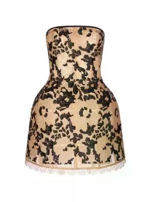 IMROSKA 29 Lace Strapless Mini Dress - Neutrals