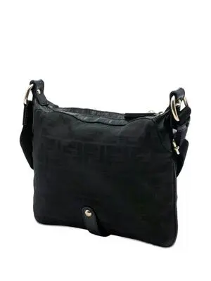 Fendi 2000-2010 Zucca Canvas Chef Zip Crossbody Bag - Black