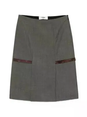 Fendi Straight Midi Skirt - Grey