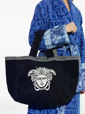 Versace Medusa Cotton-terry Tote Bag - Blue