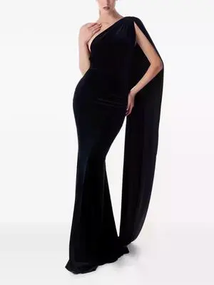 IMROSKA One-shoulder Maxi Dress - Black
