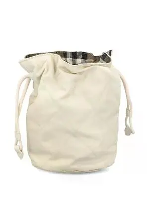 Burberry Mini Logo-plaque Bucket Bag - Neutrals