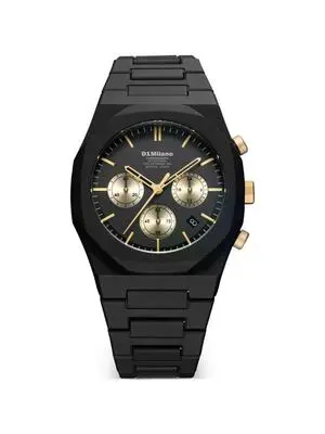 D1 MILANO Gilded Solar 40.5mm Watch - Black
