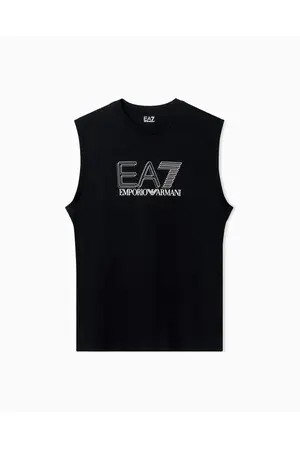 EA7 Visibility Tank Top In Cotton Jersey - Black
