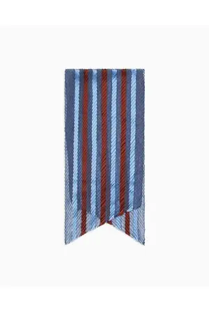 Giorgio Armani Pleated Striped Silk Stole - Orange