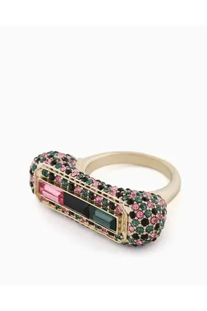 Giorgio Armani Ring With Swarovski Crystals - Pink