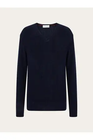 FERRAGAMO V-neck Cotton-viscose Blend Sweater