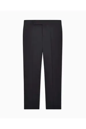 Giorgio Armani Flat-front Wool Crepe Trousers