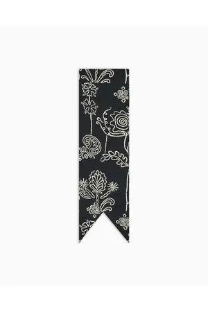 Giorgio Armani Printed Silk Scarf - Navy