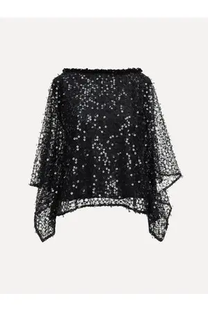 Oscar De La Renta Floating Sequin Blouse