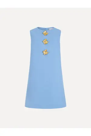 Oscar De La Renta Button-detailed Wool Shift Dress