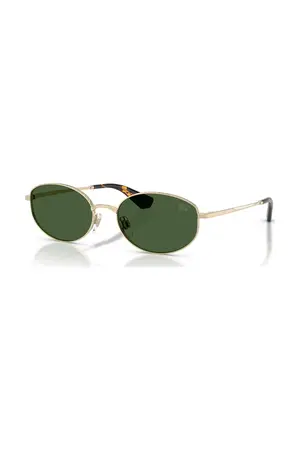 Burberry Gold Oval Sunglasses - Green