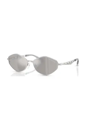 Michael Kors Irregular Sunglasses With Silver Mirrored Lens - Gold