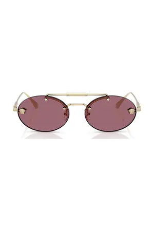 Versace Rimless Oval Sunglasses