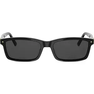 Dior Petit Cd S1i Rectangular Sunglasses - Shiny Black/smoke