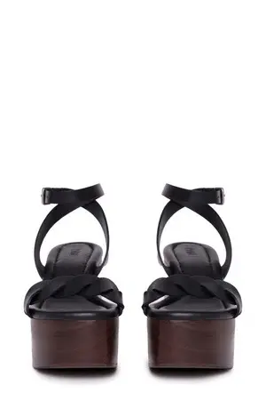 Paige Romy Ankle Strap Platform Sandal - Black