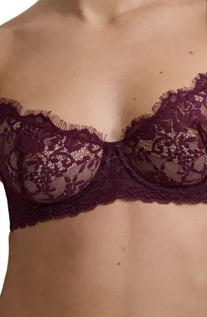 KAT THE LABEL Maverick Lace Underwire Bra - Raisin