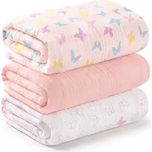 KEABABIES 3-pack Lyra Muslin Swaddle Blankets - Flutter