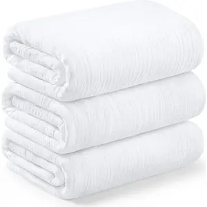 KEABABIES 3-pack Lyra Muslin Swaddle Blankets Soft White