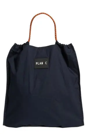 Plan C Cotton Shopper Tote - Blue Black