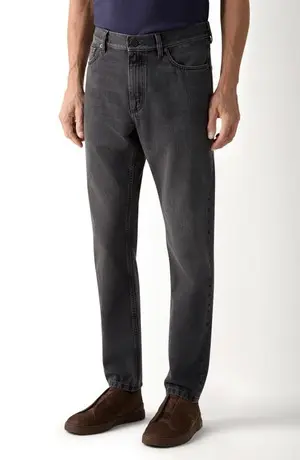 Zegna Stone-washed Roccia Cotton Jeans - Black
