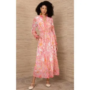 Hale Bob Bertille Chiffon Maxi Dress - Pink