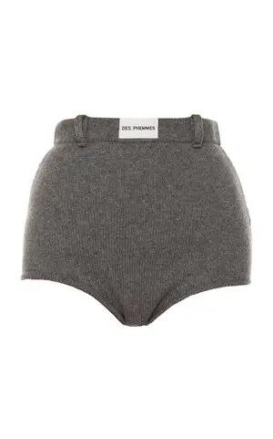 DES_PHEMMES Ribbed Culottes - Light Grey