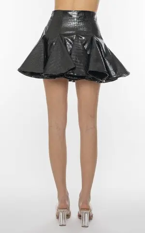 DES_PHEMMES Godet Mini Skirt - Black