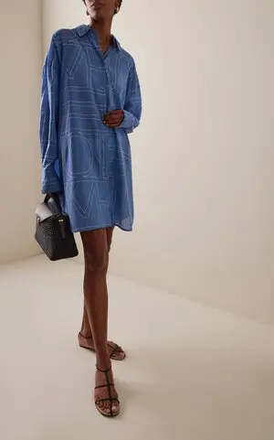 TOTEME Monogram Cotton-blend Shirt Dress