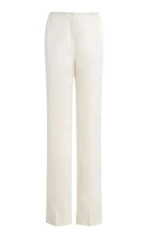 TOTÊME Raw-Hem Straight-Leg Crepe Pants