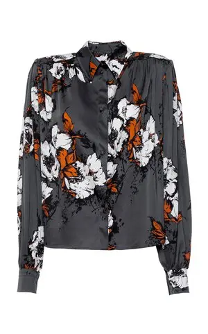 DES_PHEMMES Printed Blouse - Grey