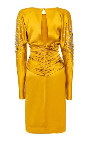 DES_PHEMMES Midi Ruched Dress - Gold