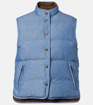 Loro Piana Kris Cotton Chambray Puffer Jacket