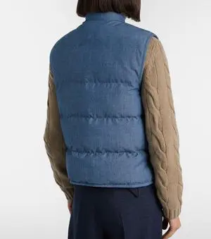 Loro Piana Kris Cotton Chambray Puffer Jacket