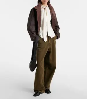 LEMAIRE Scarf-detail Cotton And Linen Jersey Top - White