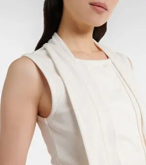 LEMAIRE Scarf-detail Cotton And Linen Jersey Top - White