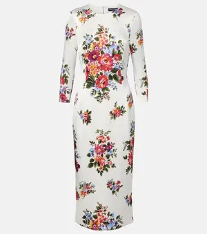 Dolce & Gabbana Floral Print Midi Dress - White