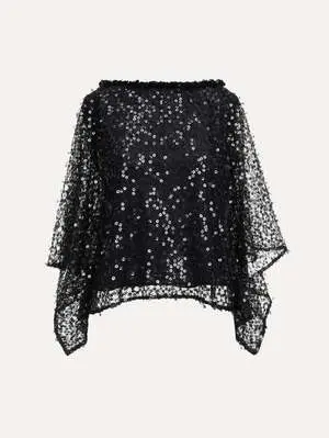 Oscar De La Renta Sequin Embellished Blouse
