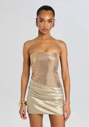 Retrofete Marieta Embellished Mini Dress - Latte