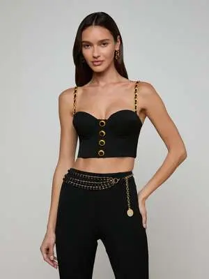 L'Agence Sophia Chain Bralette - Black