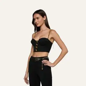 L'Agence Sophia Chain Bralette - Black