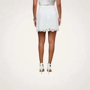 L'Agence Riven Lace Mini Skirt - Ivory