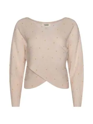 L'Agence Antonella Crossover Sweater - Soft Blush/gold