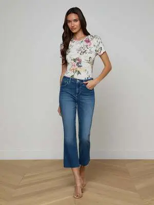 L'Agence Kendra Cropped Flare Jean - Medina