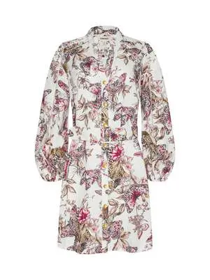 L'Agence Kiersten Printed Linen-blend Dress