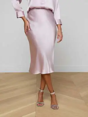 L'Agence Perin Silk Midi Skirt