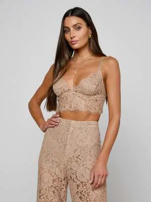 L'Agence Aislin Lace Bralette - Cappuccino