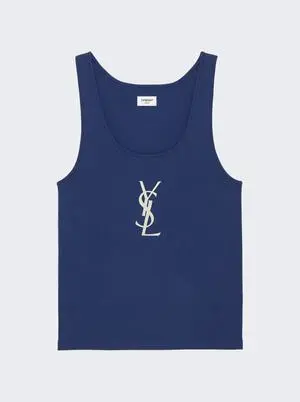 Saint Laurent Cassandre Tank Top Bleu Cobalt